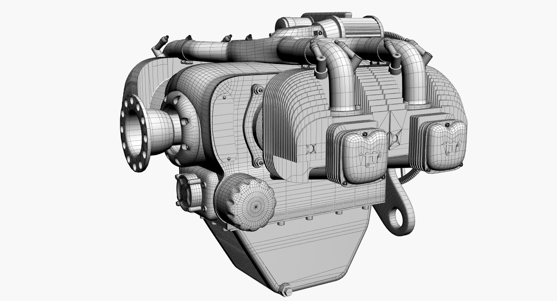 3D piston aircraft engine model | 1146634 | TurboSquid