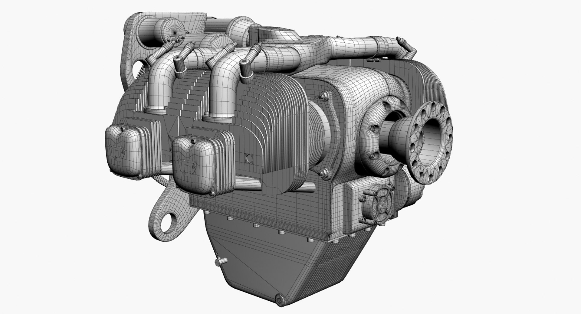 3D Piston Aircraft Engine Model | 1146634 | TurboSquid