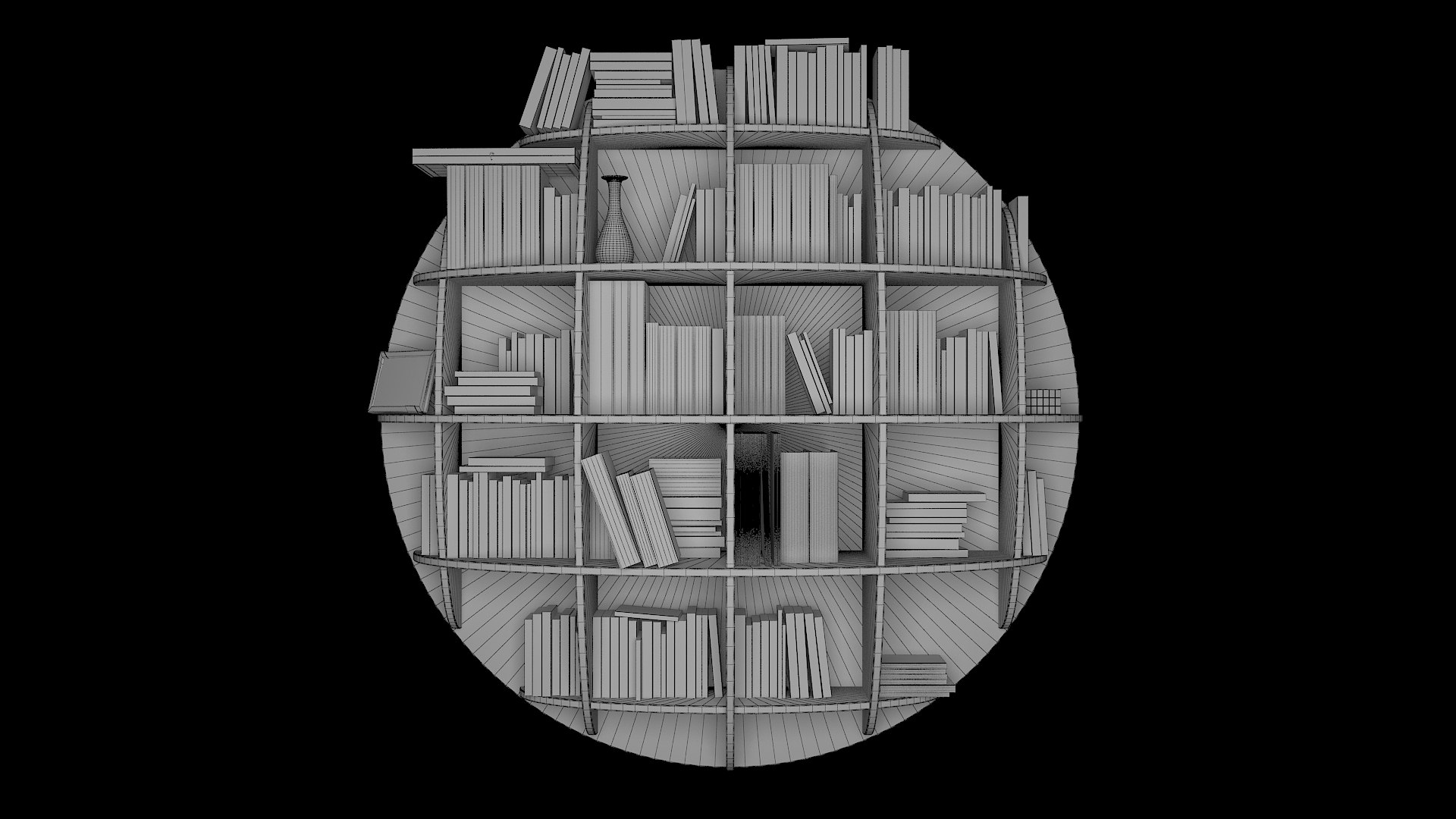 Bookshelf Round Circle Slice With Books 3D - TurboSquid 1871368