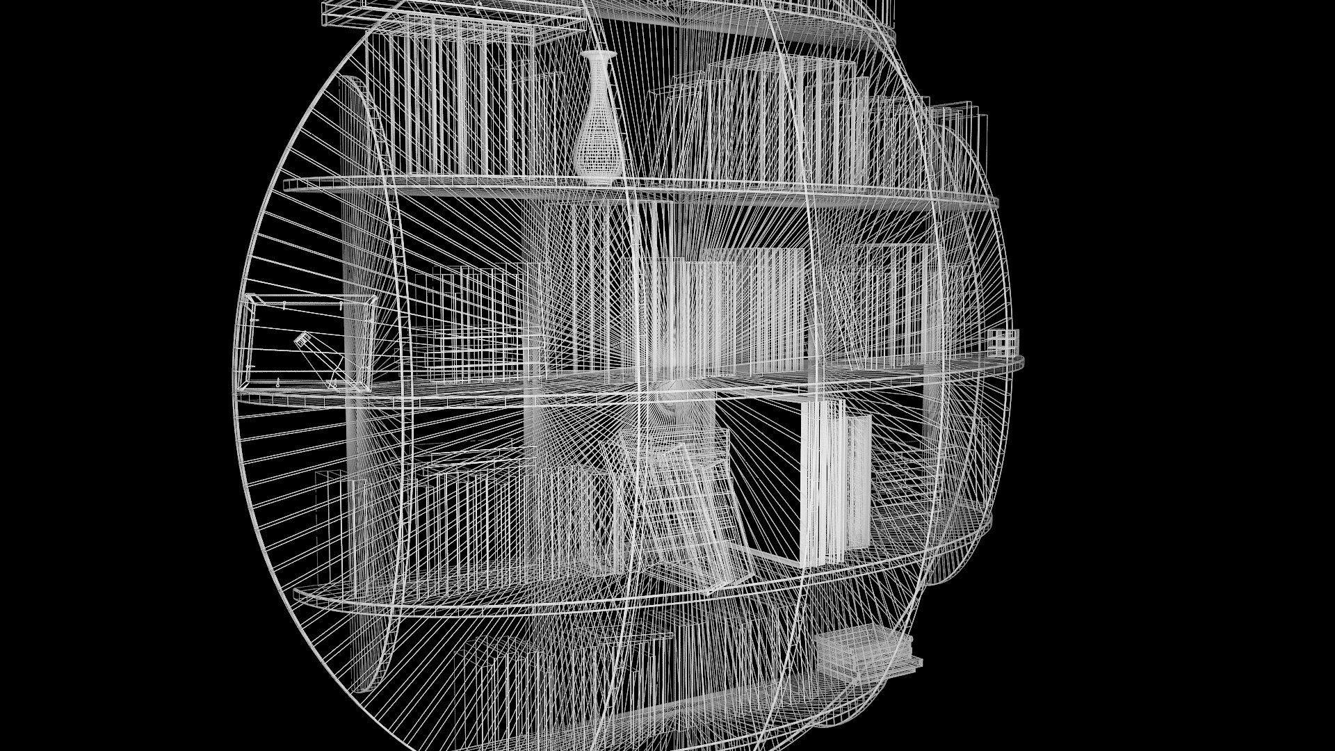 Bookshelf Round Circle Slice With Books 3D - TurboSquid 1871368