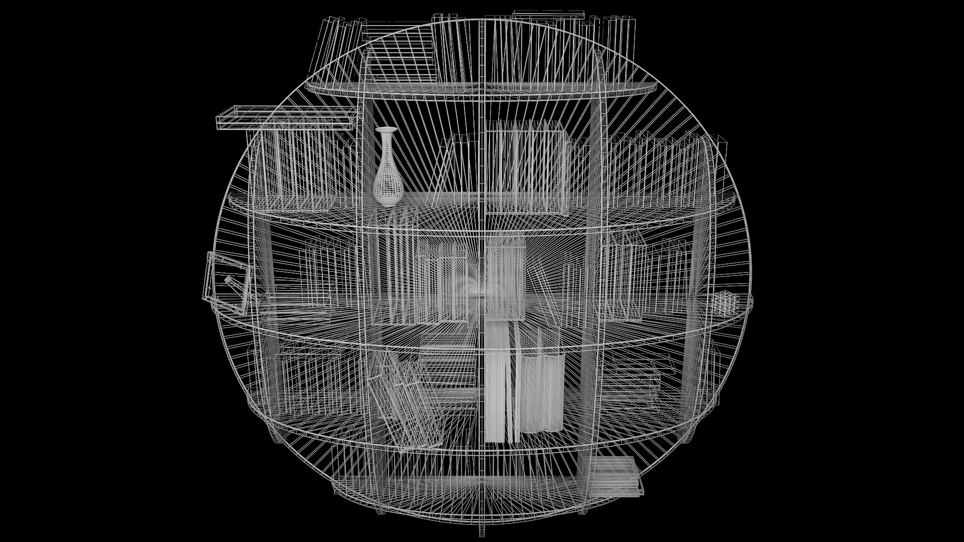 Bookshelf Round Circle Slice With Books 3D - TurboSquid 1871368