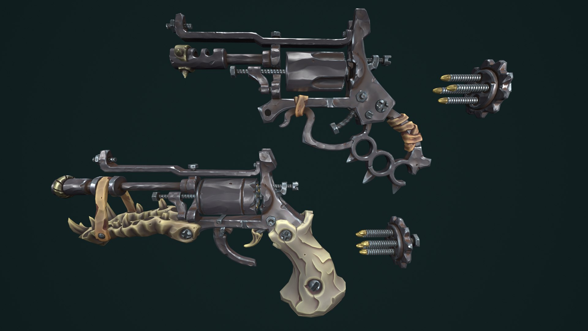 Stylized Revolvers Collection 3D Model - TurboSquid 2358501