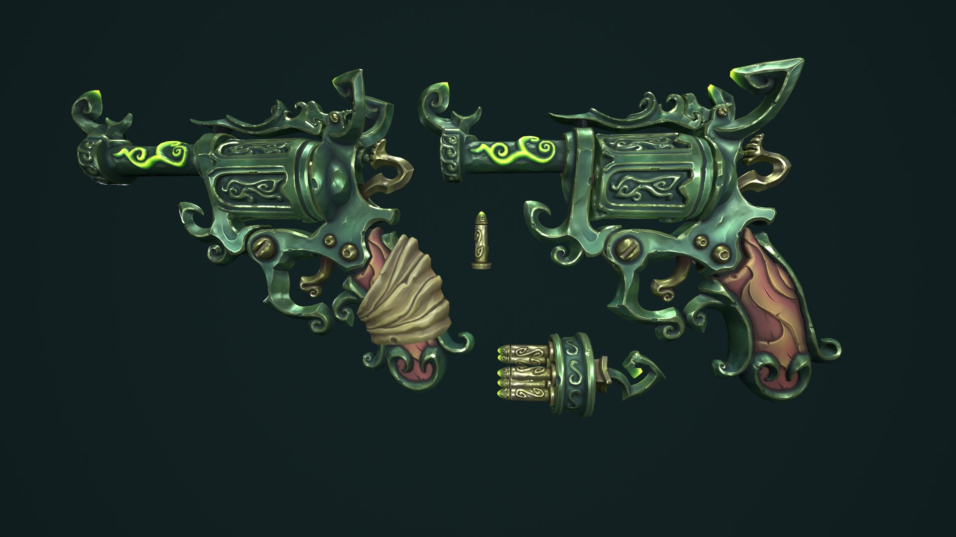 Stylized Revolvers Collection 3D Model - TurboSquid 2358501