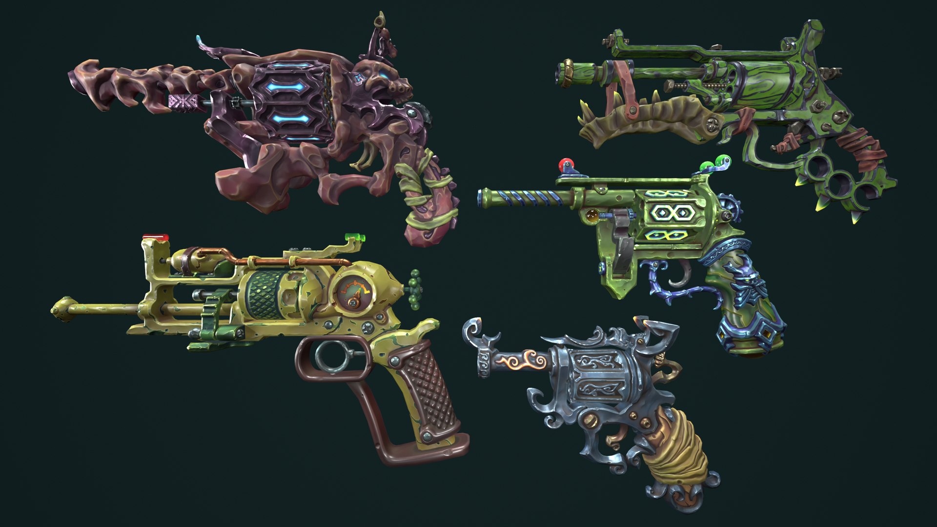 Stylized Revolvers Collection 3D Model - TurboSquid 2358501