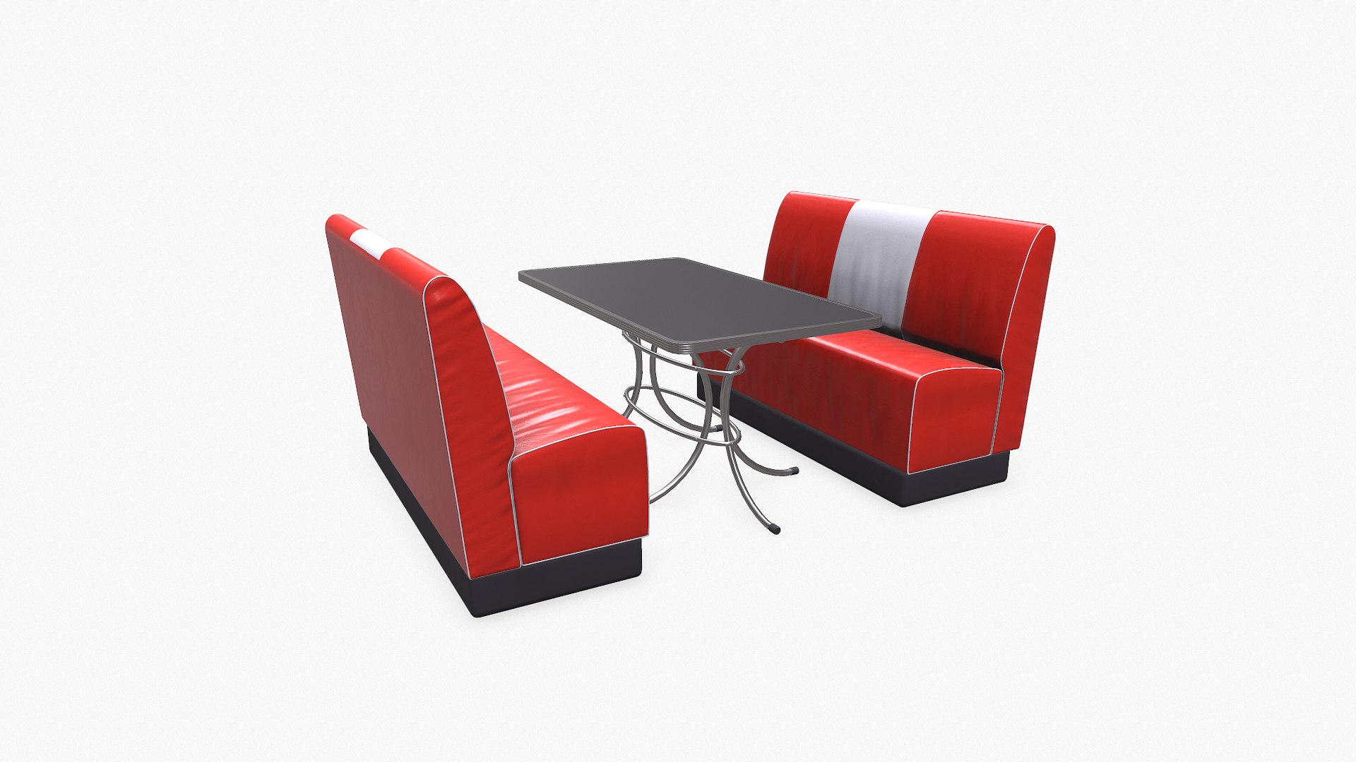 Retro Diner Booth Low-poly PBR 3D - TurboSquid 2117654