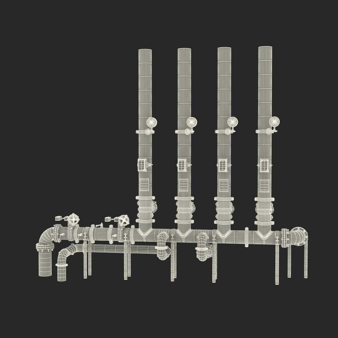 3d Industrial Pipes 4