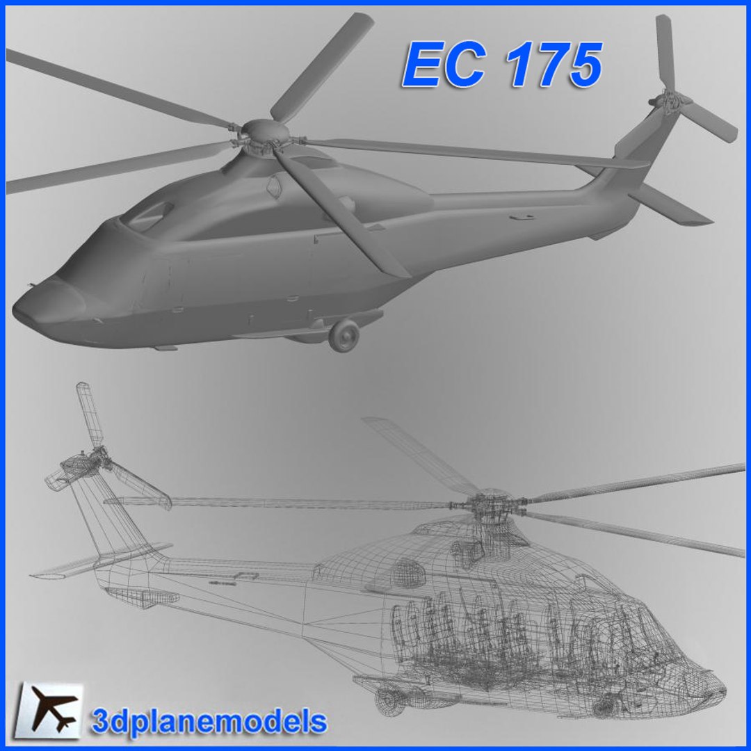 Eurocopter Helicopter Ec-175 3d Model