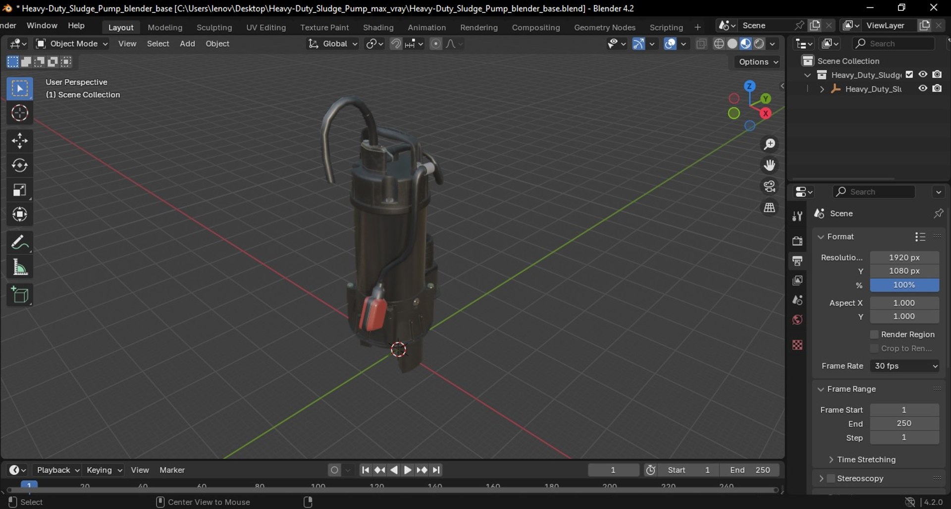 Heavy-Duty Sludge Pump 3D Model - TurboSquid 2415885