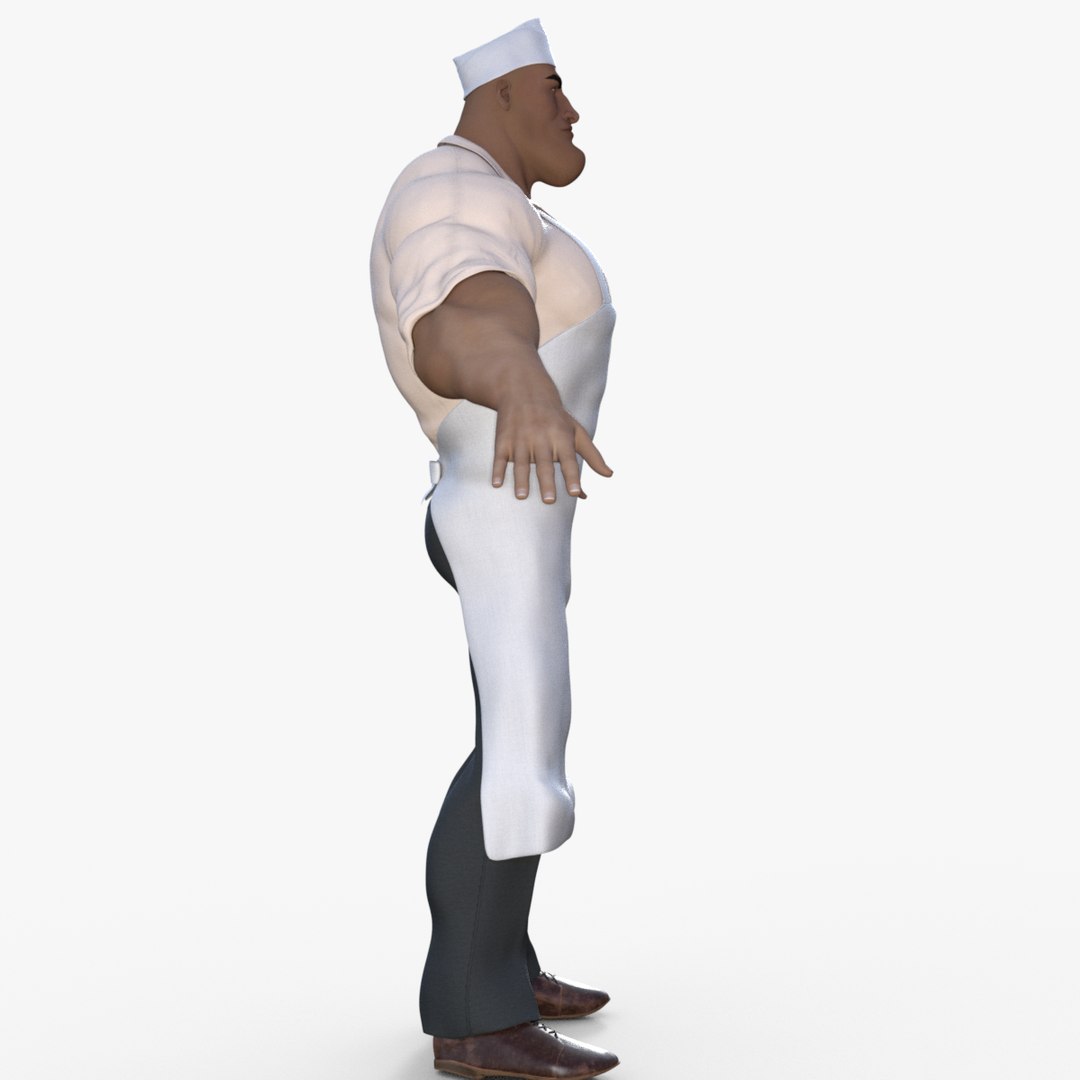 Cartoon Angry Butcher Rigged 3D Model - TurboSquid 2186910