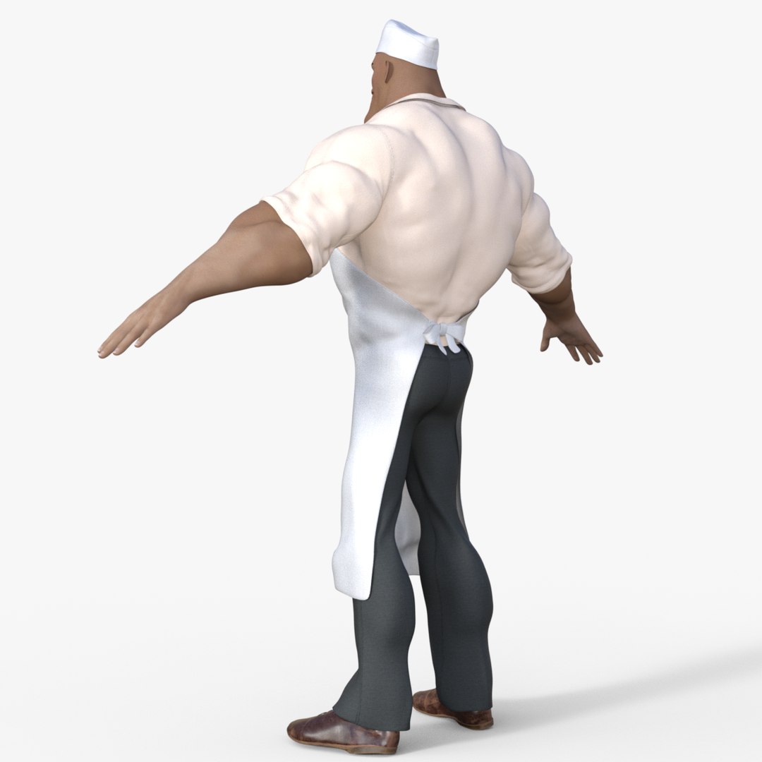 Cartoon Angry Butcher Rigged 3D Model - TurboSquid 2186910