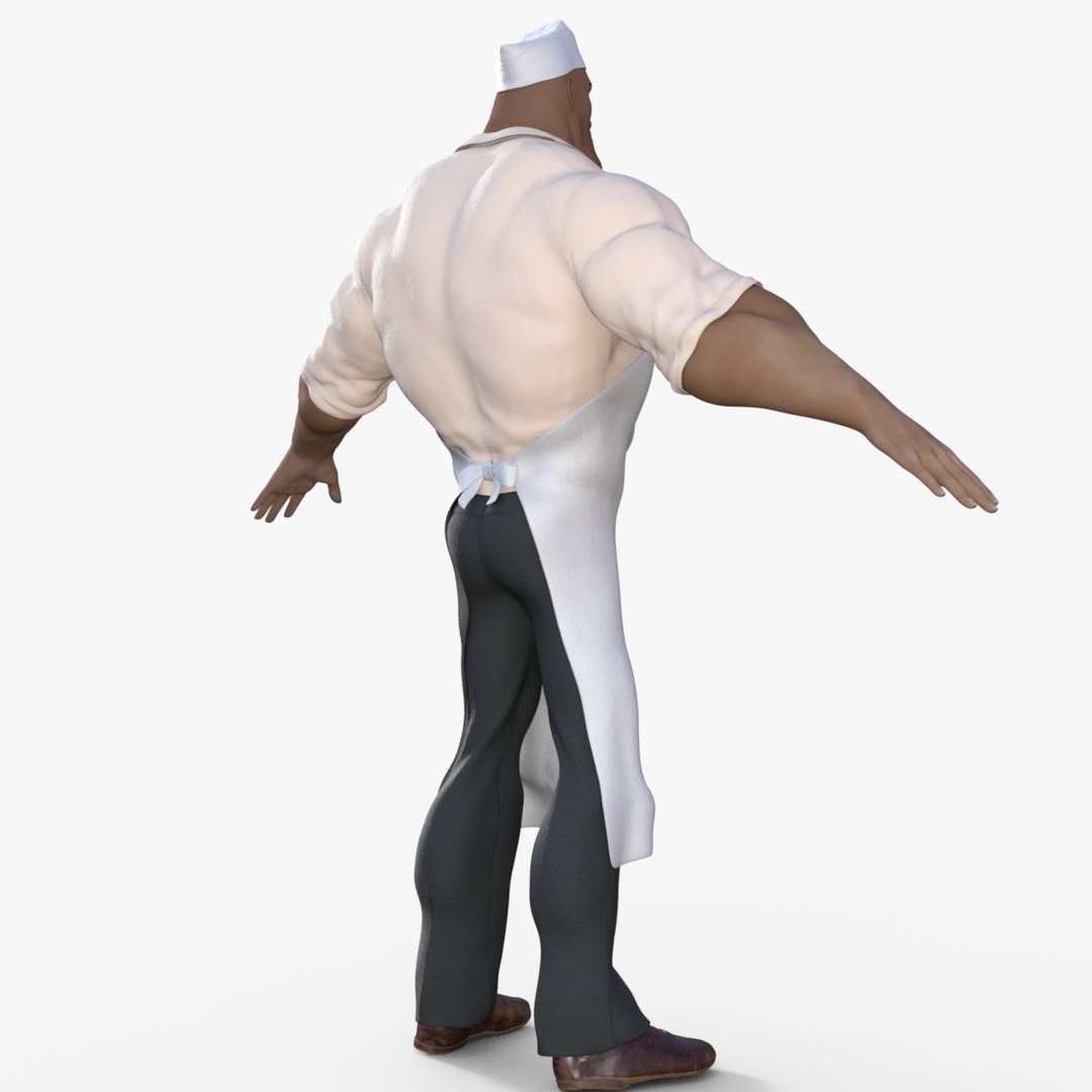 Cartoon Angry Butcher Rigged 3D Model - TurboSquid 2186910