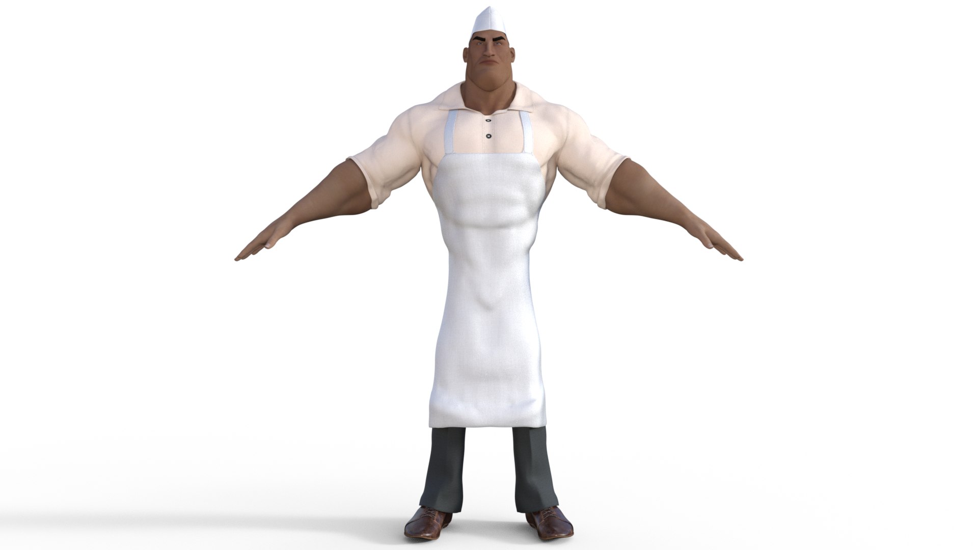 Cartoon Angry Butcher Rigged 3D Model - TurboSquid 2186910