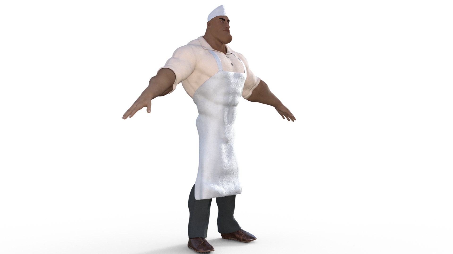 Cartoon Angry Butcher Rigged 3D Model - TurboSquid 2186910