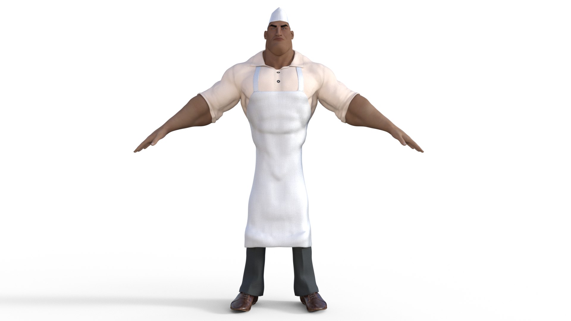 Cartoon Angry Butcher Rigged 3D Model - TurboSquid 2186910