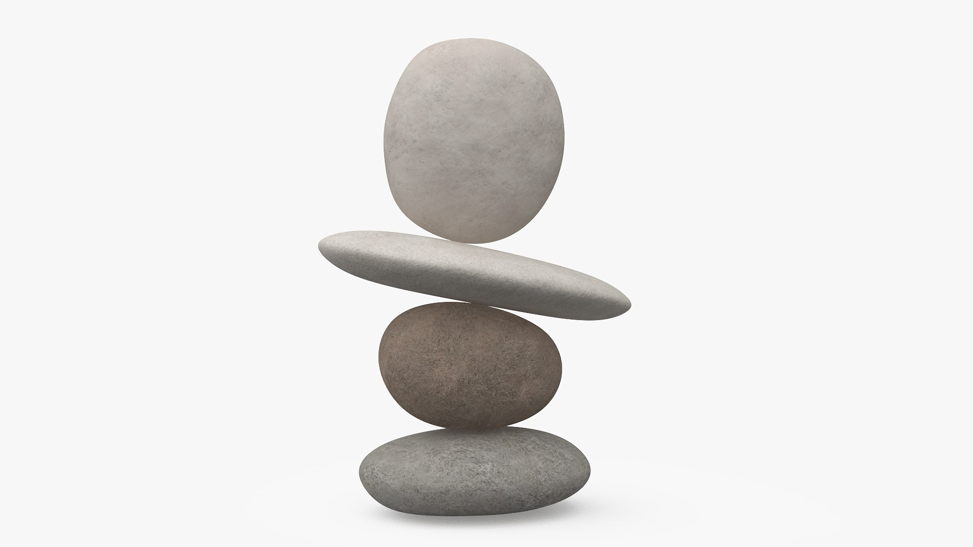 Stack Of Stable Pebble Stone With Smiling Face Model - TurboSquid 2276368