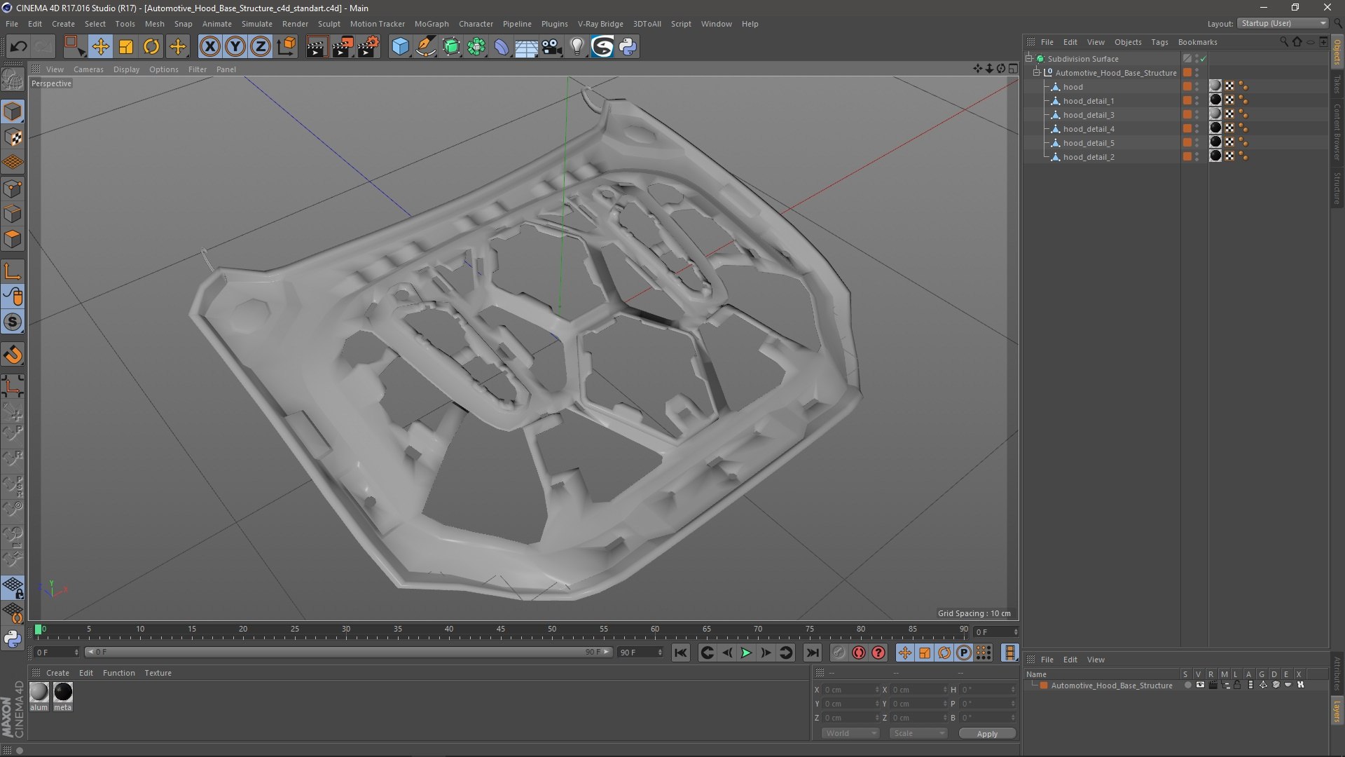 Automotive Hood Base Structure 3D Model - TurboSquid 2215826