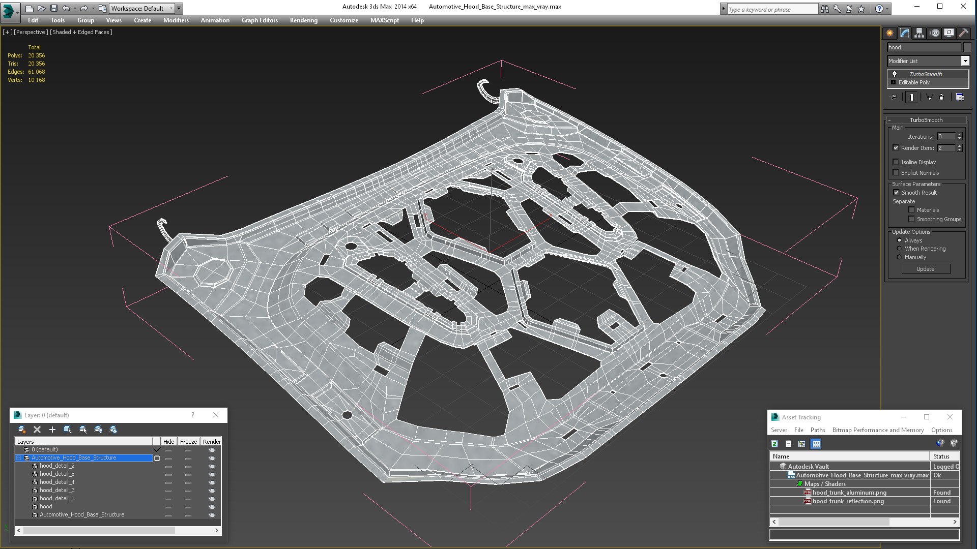 Automotive Hood Base Structure 3D Model - TurboSquid 2215826