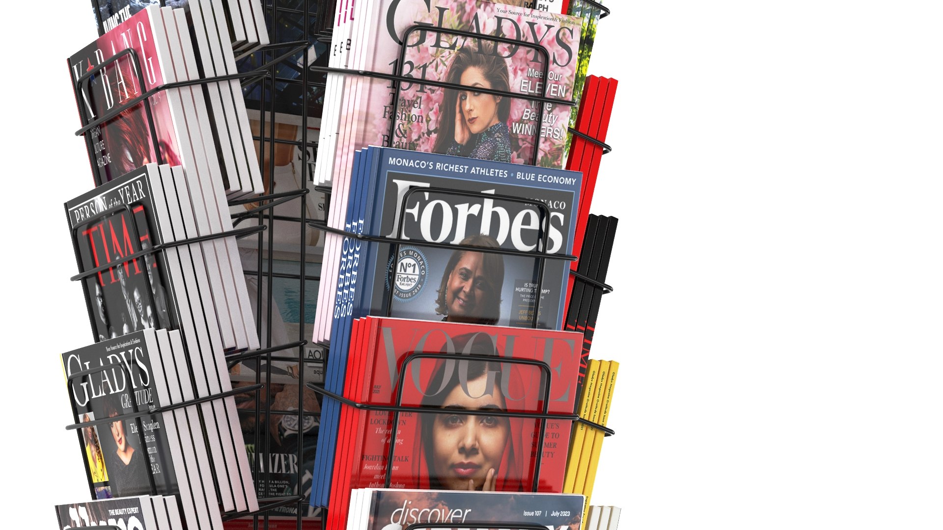 Detailed Magazine Rack With Magazines 01 3D Model - TurboSquid 2131163
