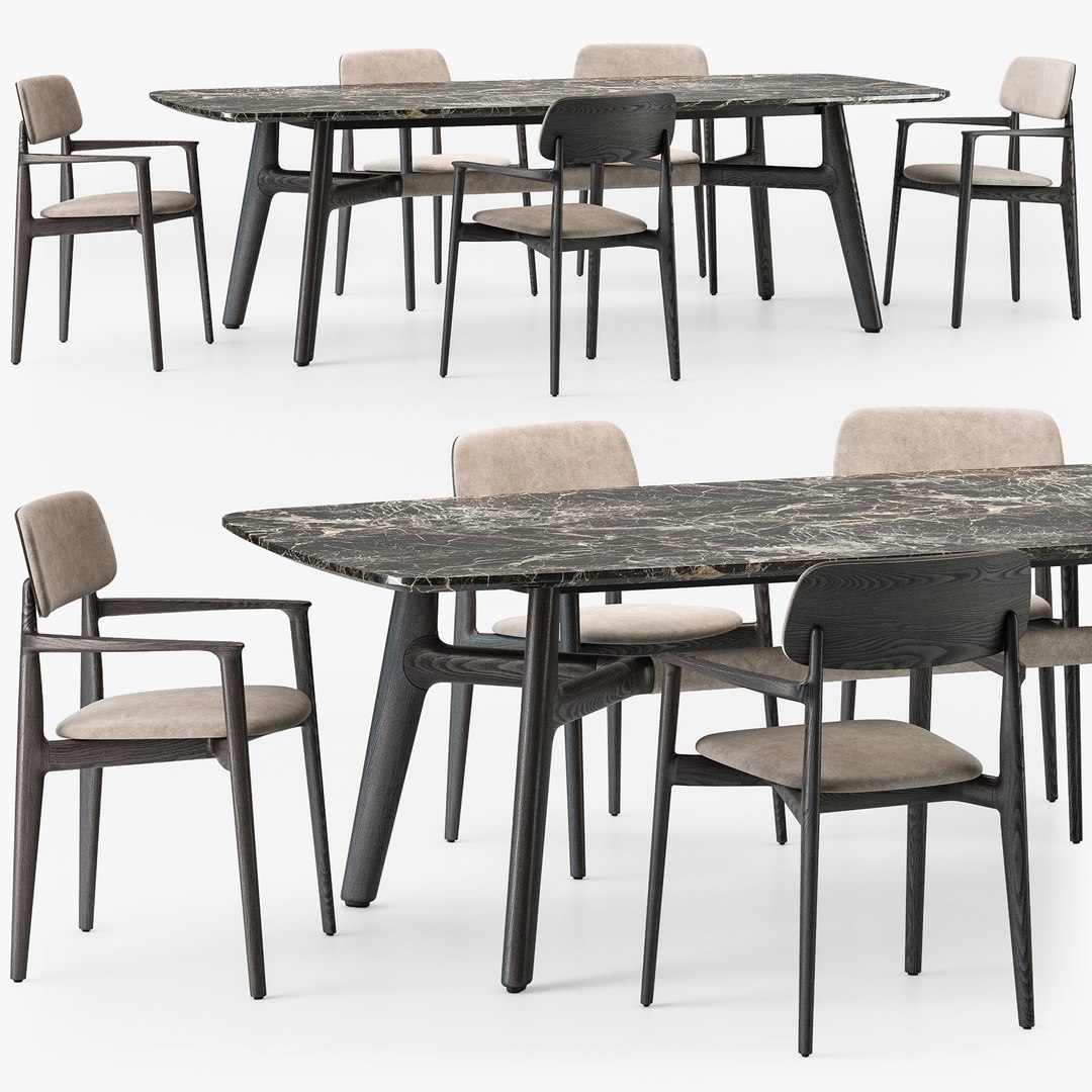 modelo 3d Conjunto sillón mesa comedor Poliform Curve - TurboSquid 1925523