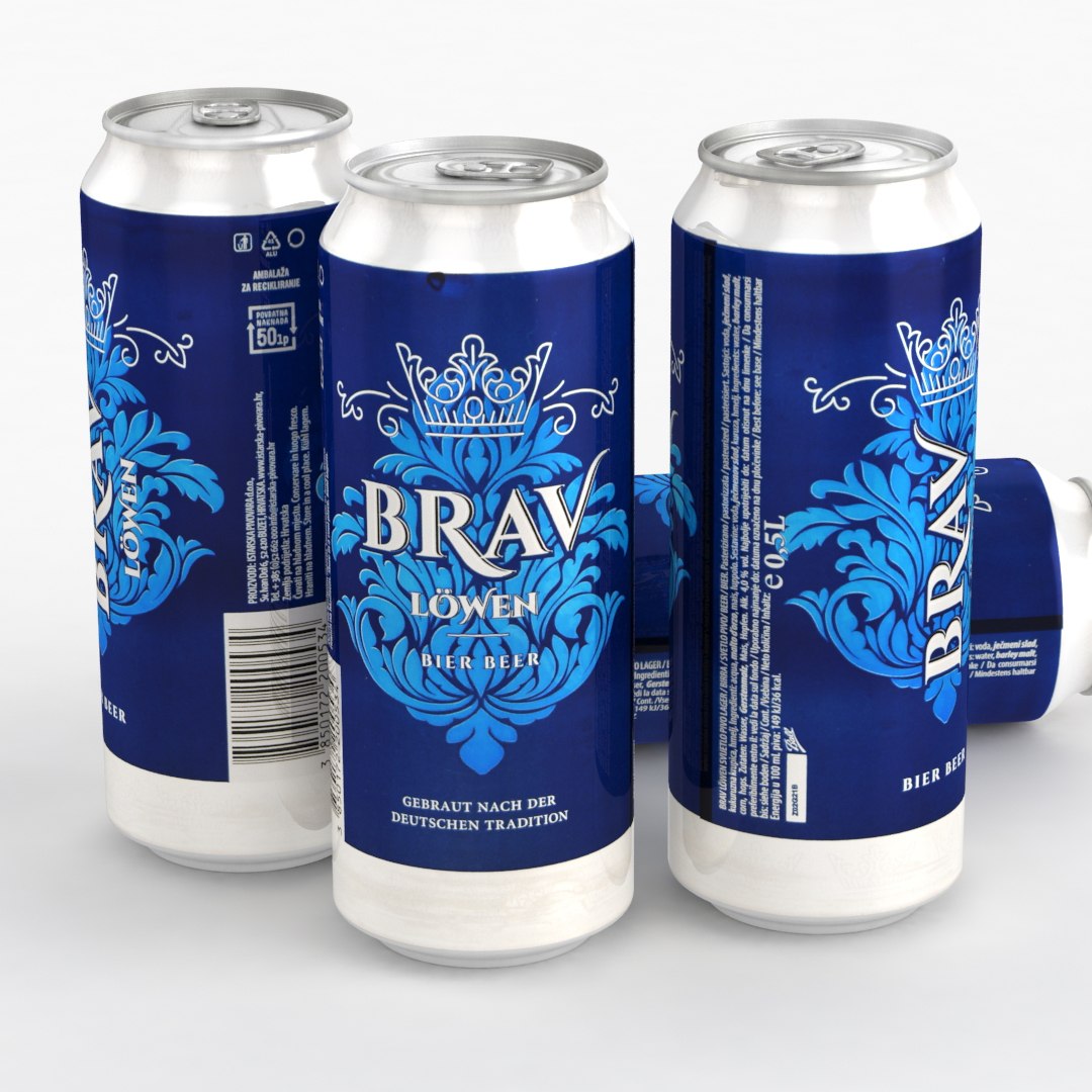 3D model Beer Can Brav Lowen 500ml 2021 - TurboSquid 1763741