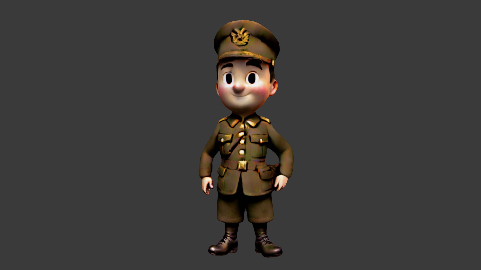 3D World War II Commander Soldier Model - TurboSquid 2128053