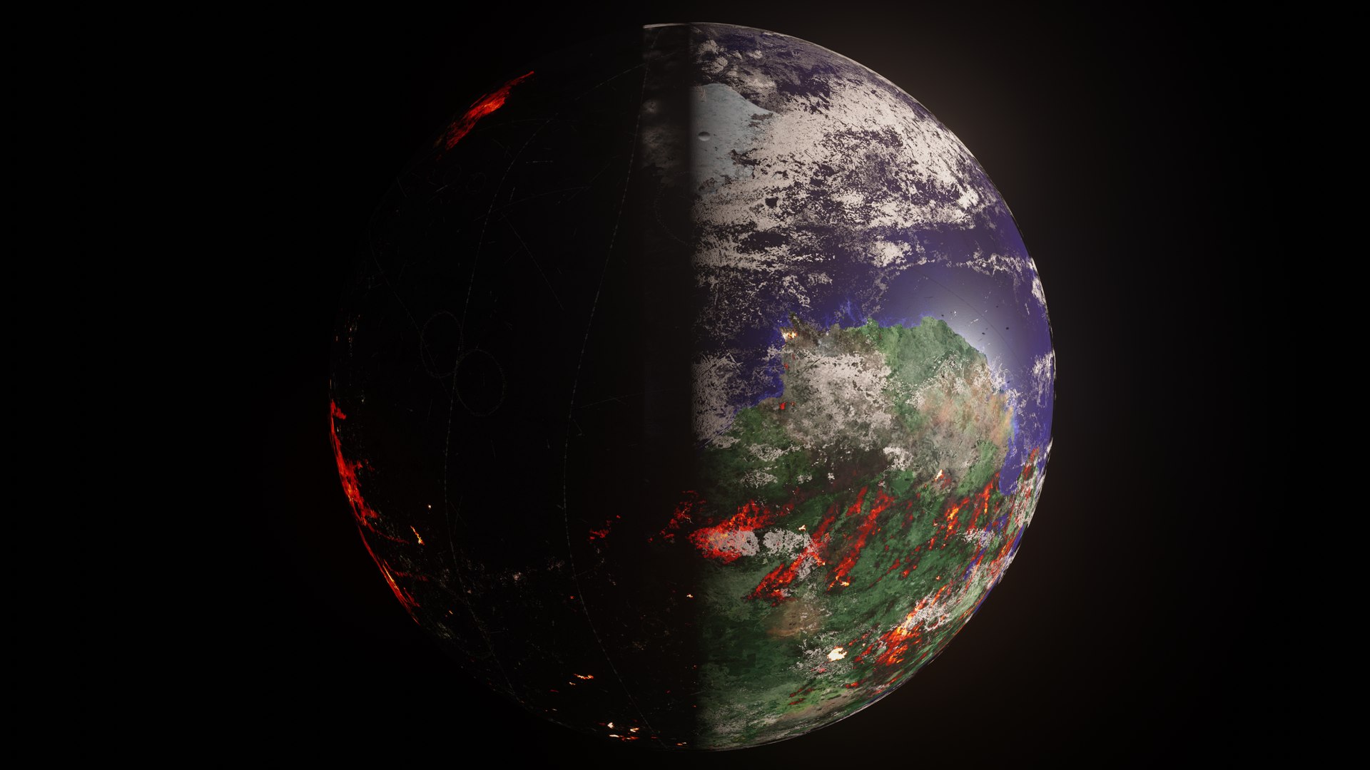 3D Alien Planet With Lava 16K Model - TurboSquid 1808553