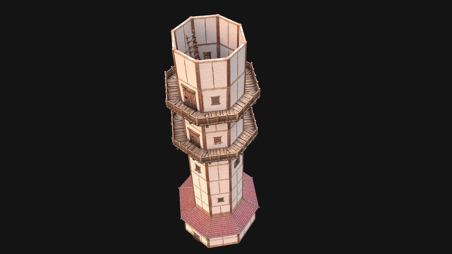 3D Medieval Lighthouse Tower With Interior - TurboSquid 2195499