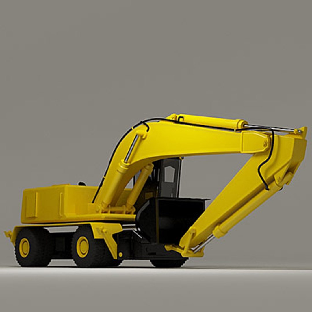 3d wheeled digger model