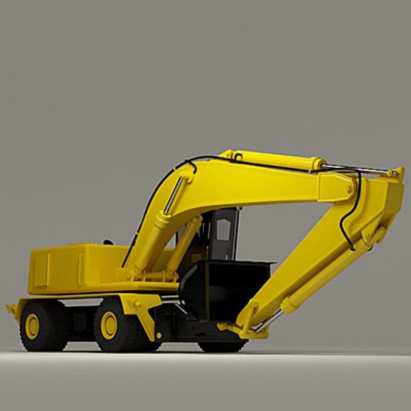 3d wheeled digger model