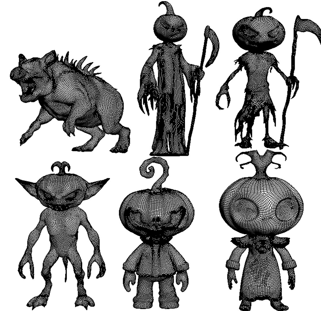 3D Halloween Monsters Model - TurboSquid 2296587