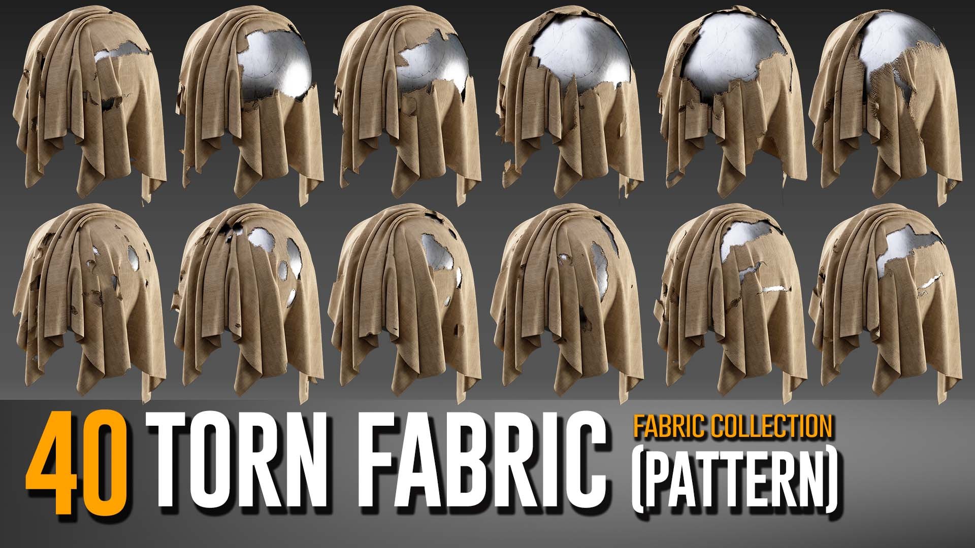 3D 40 Torn Fabric Collection- VOL 04 - TurboSquid 2245597