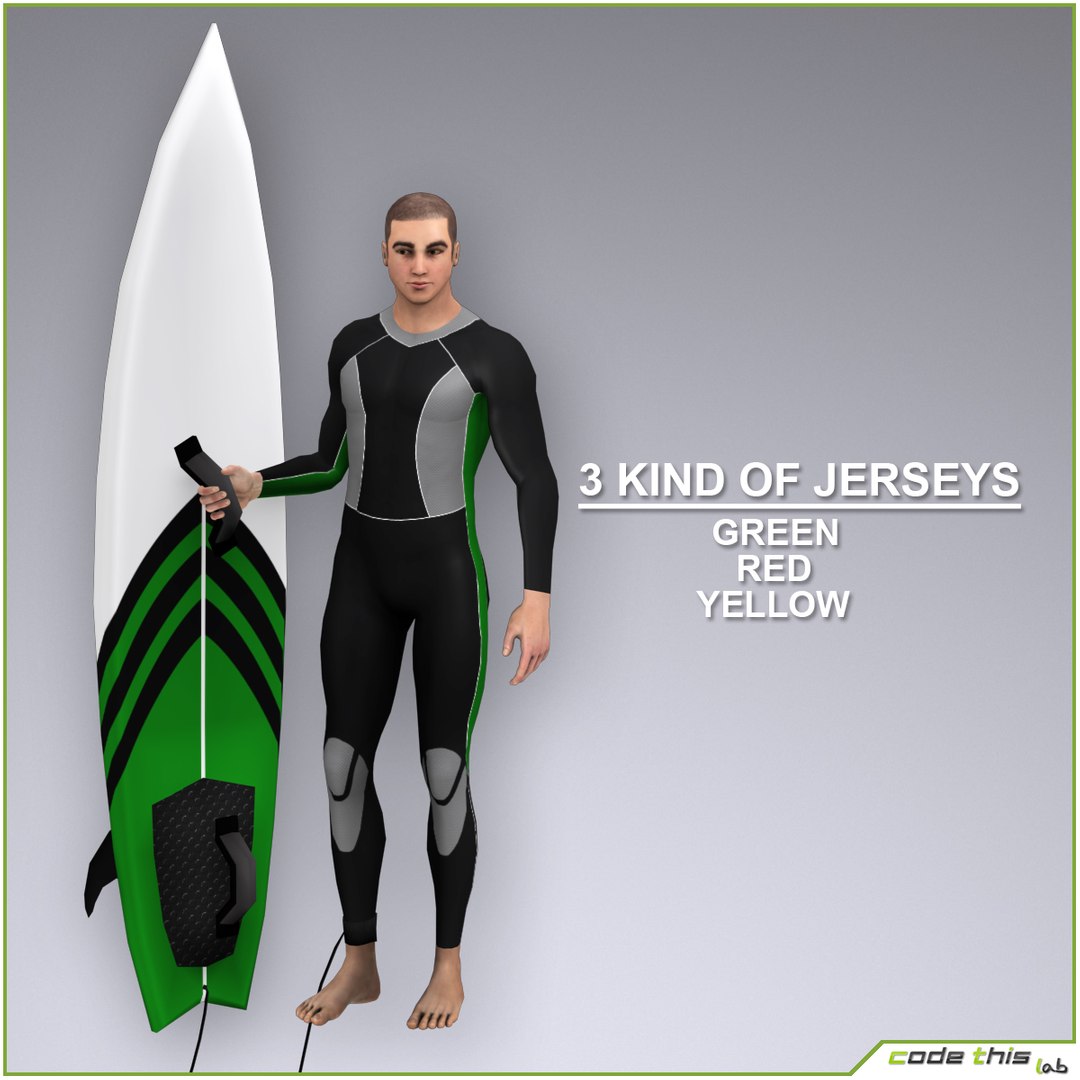 Surfer Model - TurboSquid 1185126