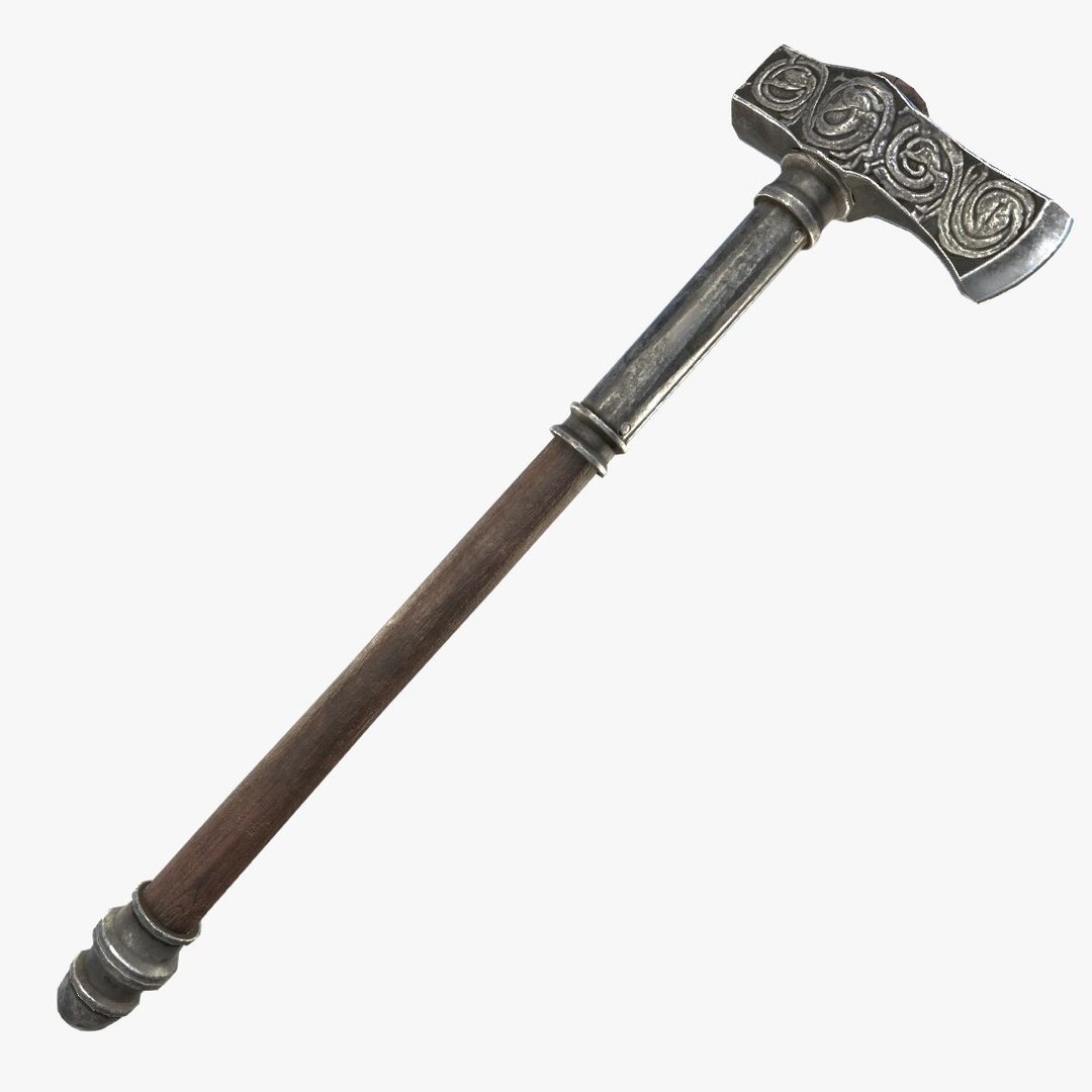 3D Fantasy Axe RPG Splitting Maul Pickaxe Mattock Double Axe Great Axe ...