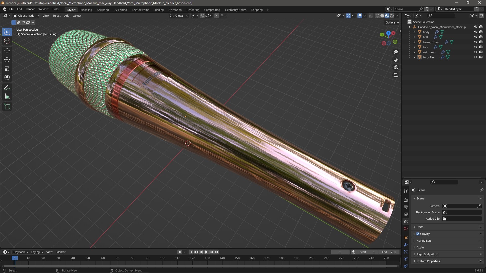 3D Model Handheld Vocal Microphone Mockup - TurboSquid 2317731