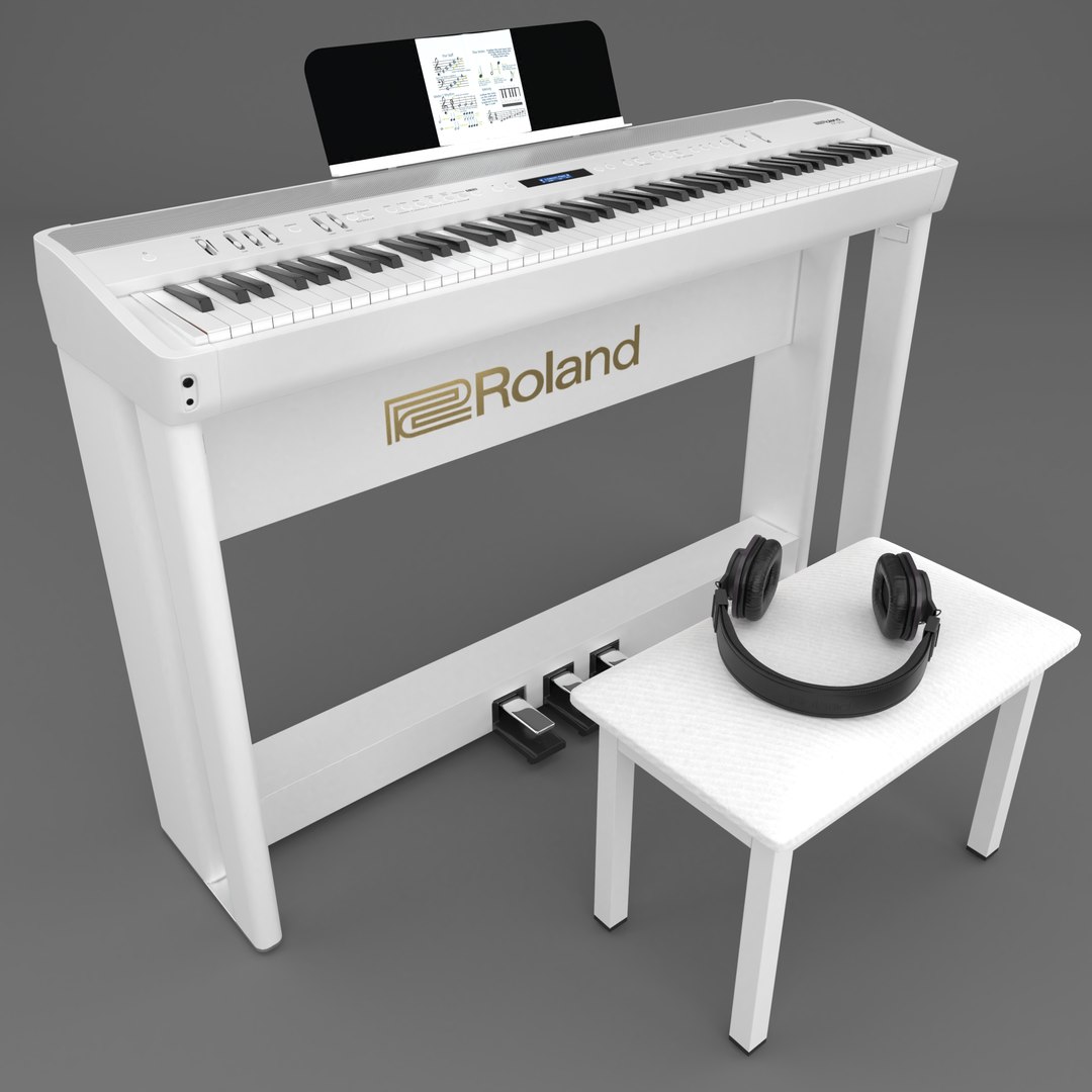 3D Roland Musical Set White Model - TurboSquid 2012918