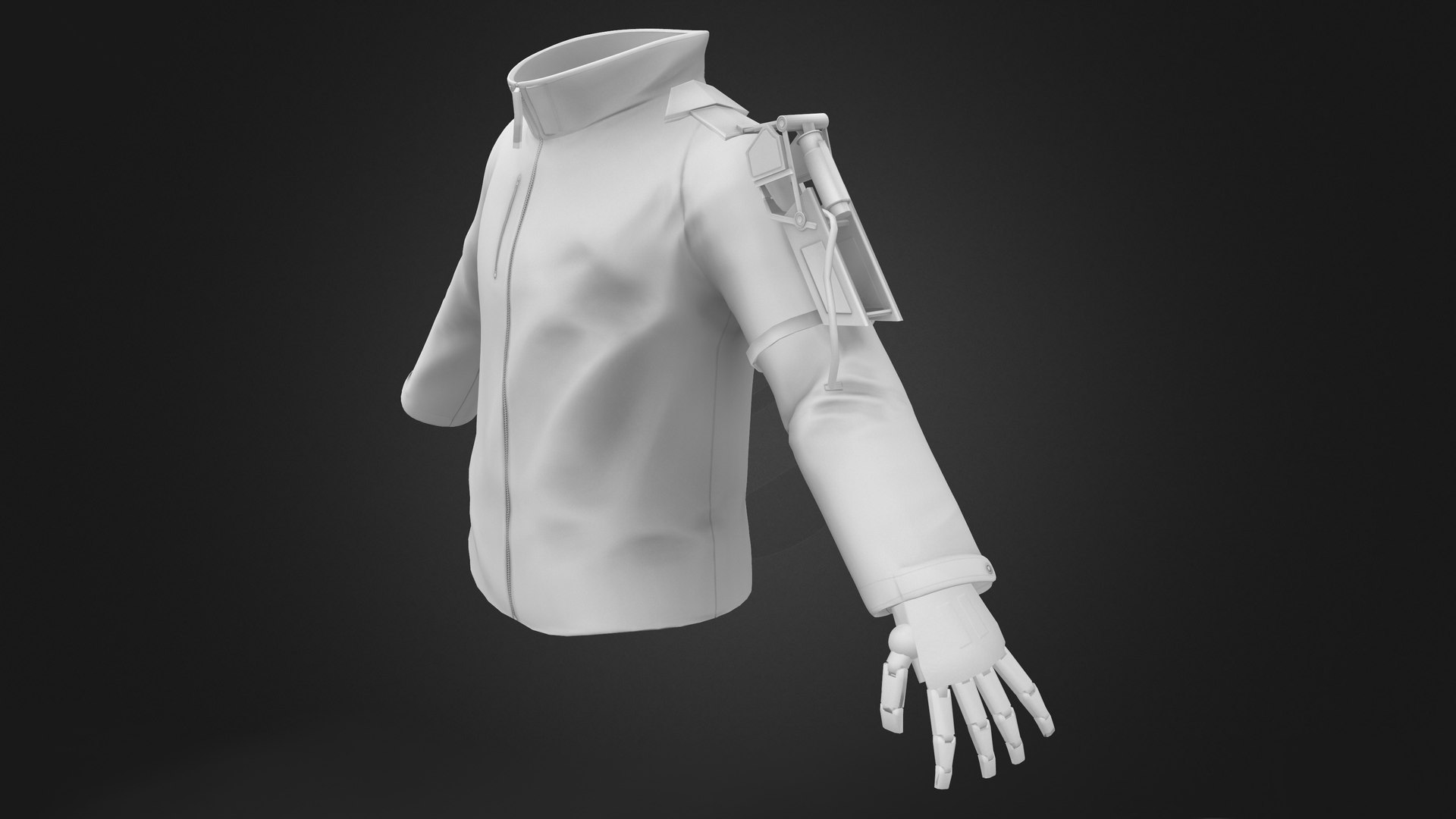 Male Orange Cyberpunk Jacket Coat 3D Model - TurboSquid 2073337