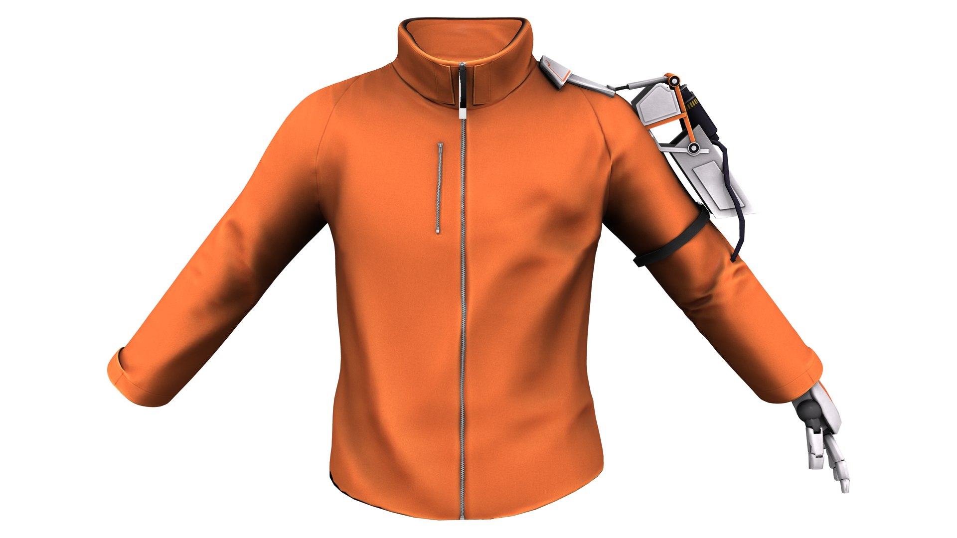 Male Orange Cyberpunk Jacket Coat 3D Model - TurboSquid 2073337