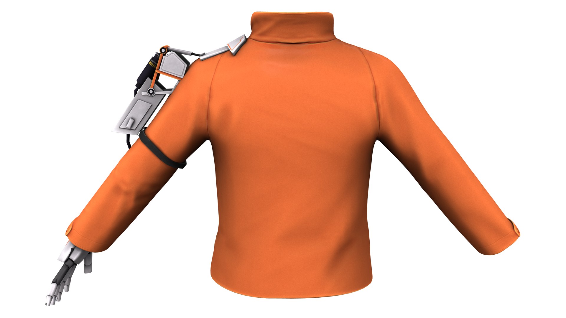 Male Orange Cyberpunk Jacket Coat 3D Model - TurboSquid 2073337