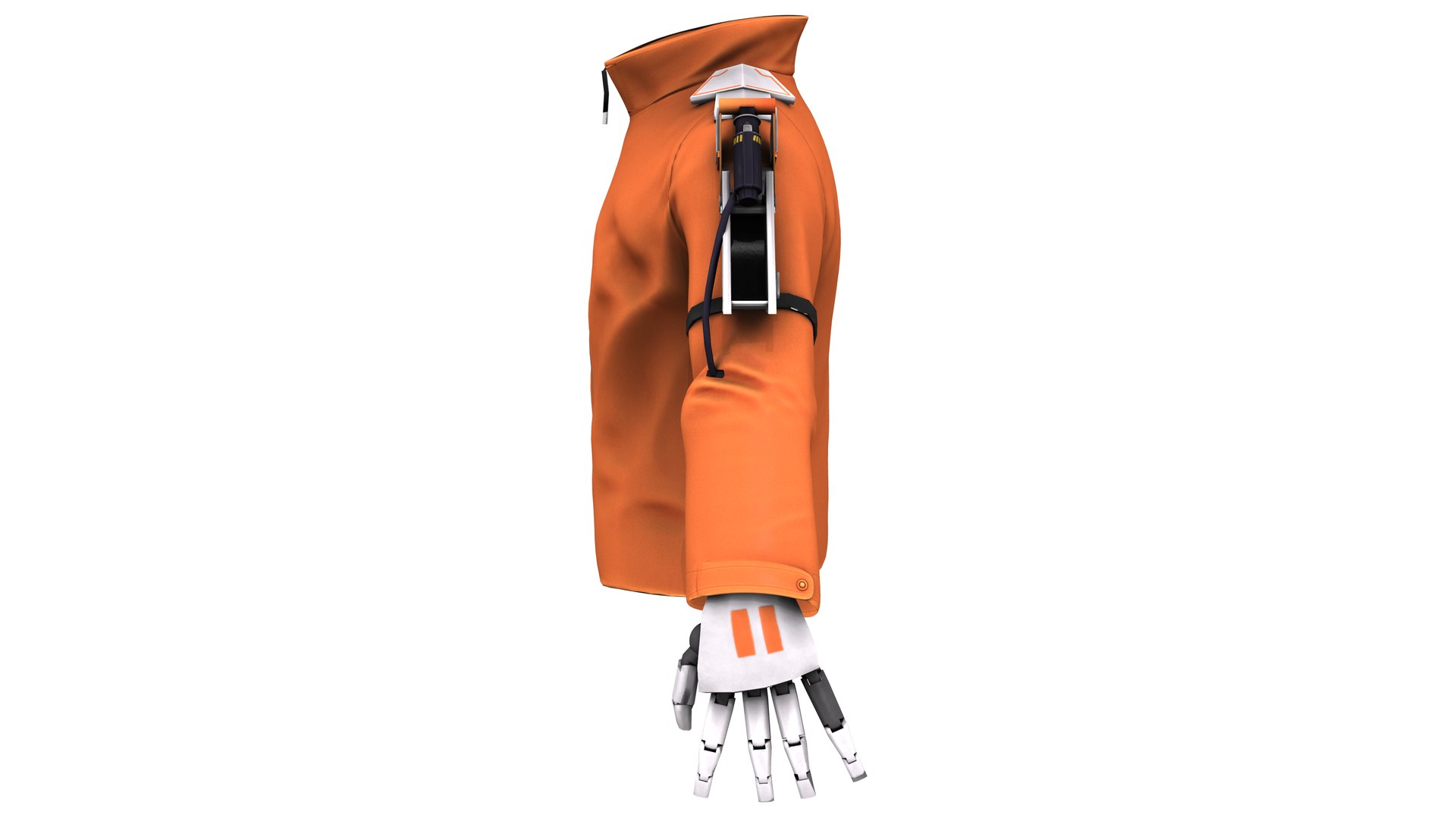 Male Orange Cyberpunk Jacket Coat 3D Model - TurboSquid 2073337