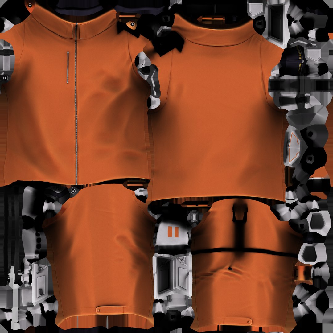 Male Orange Cyberpunk Jacket Coat 3D Model - TurboSquid 2073337