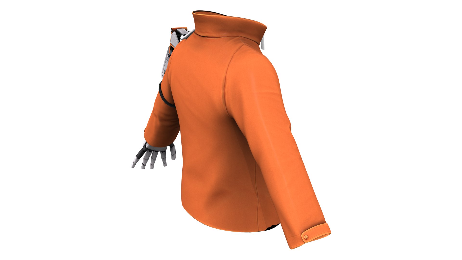 Male Orange Cyberpunk Jacket Coat 3D model - TurboSquid 2073337