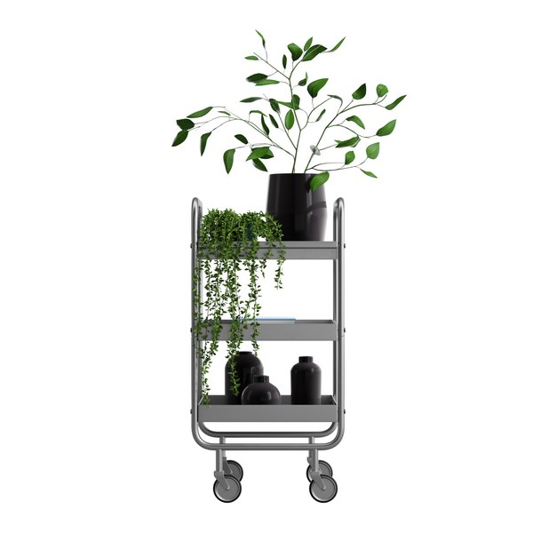3D Slim Grey Metal Trolley - TurboSquid 1992992