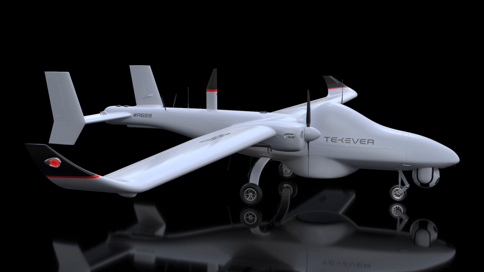 Tekever AR5 UAS Rigged for Maya 3D - TurboSquid 2154530