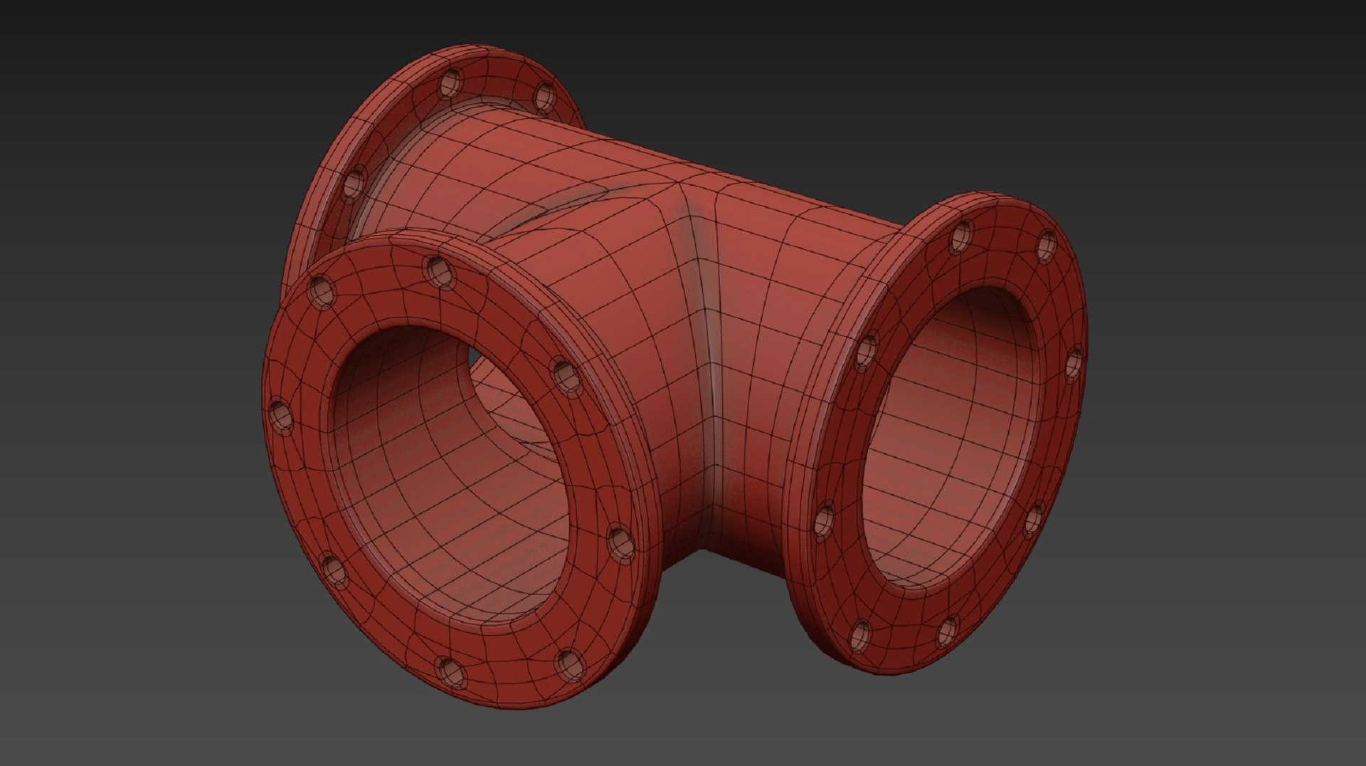 3D Industrial Tee Pipe Model - TurboSquid 1838379