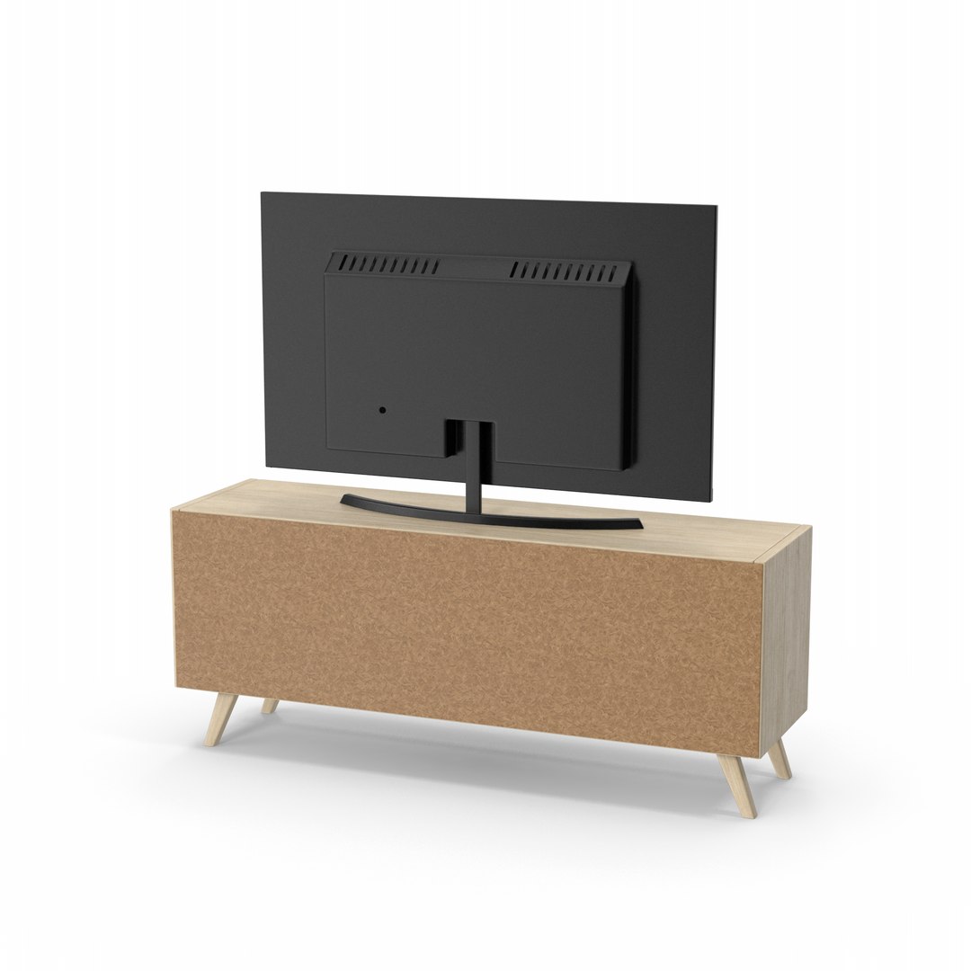 3D Wooden TV Stand Set - TurboSquid 2113821