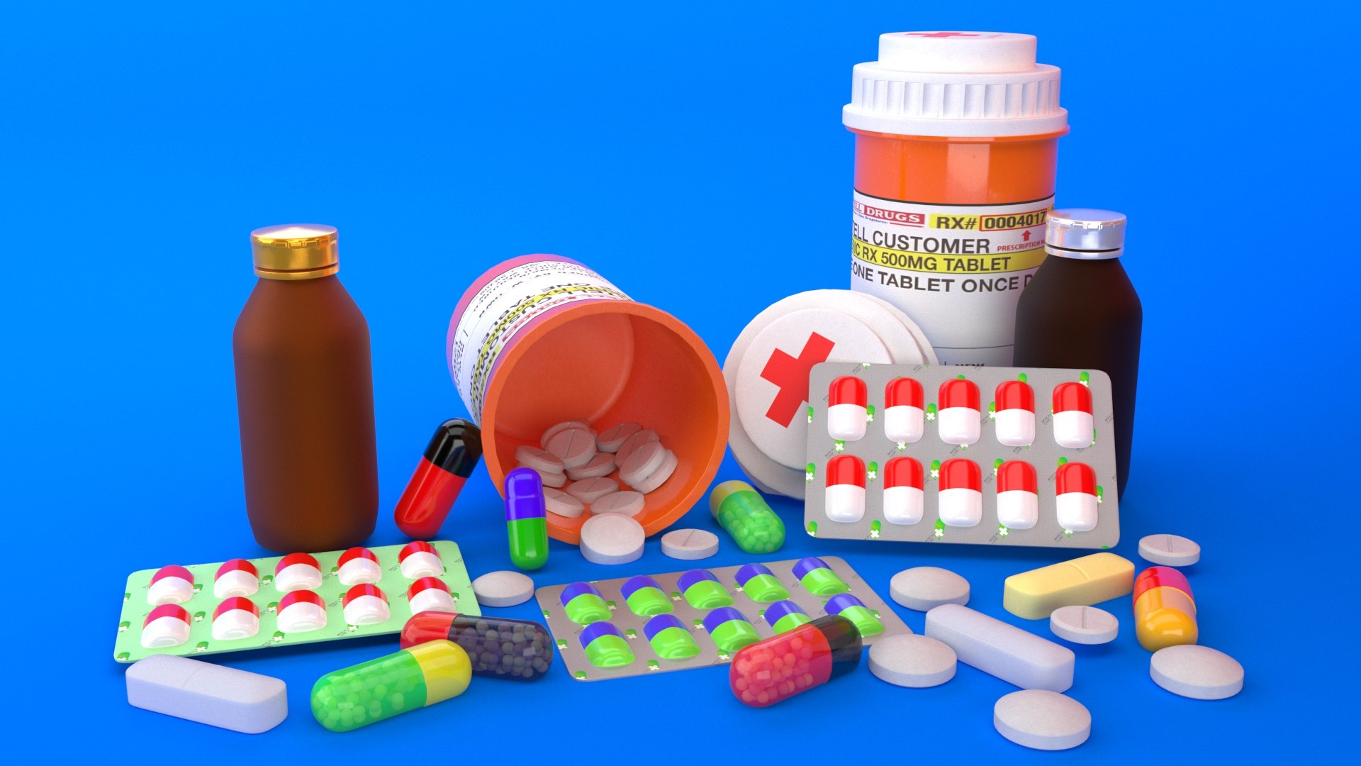 Pills And Medicine Collection 3D - TurboSquid 2309633