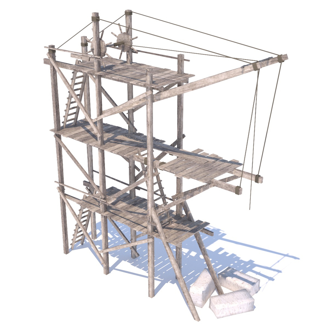 wooden scaffolding 3ds