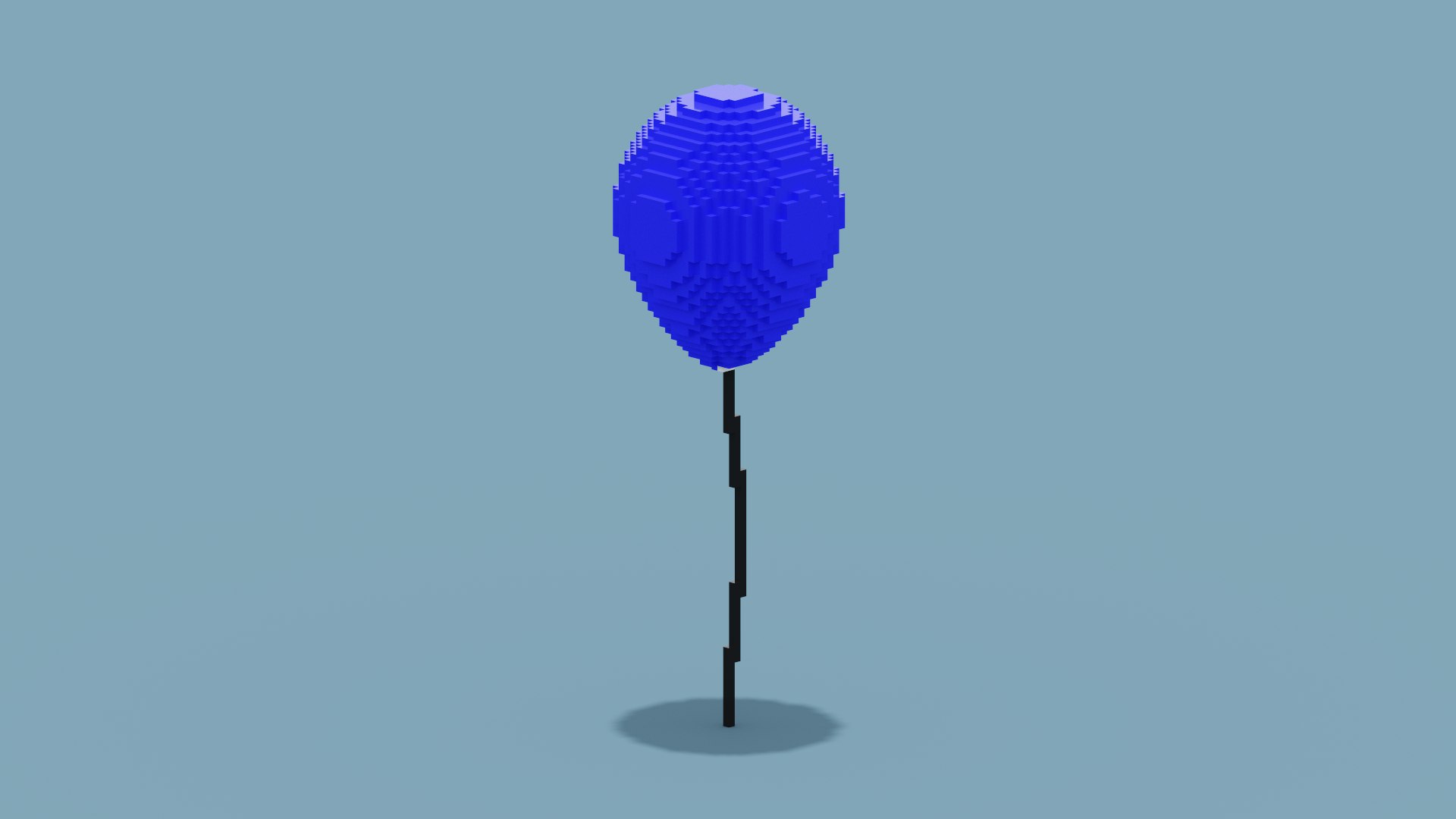 3D Voxel Blue Balloon Model - TurboSquid 1975520