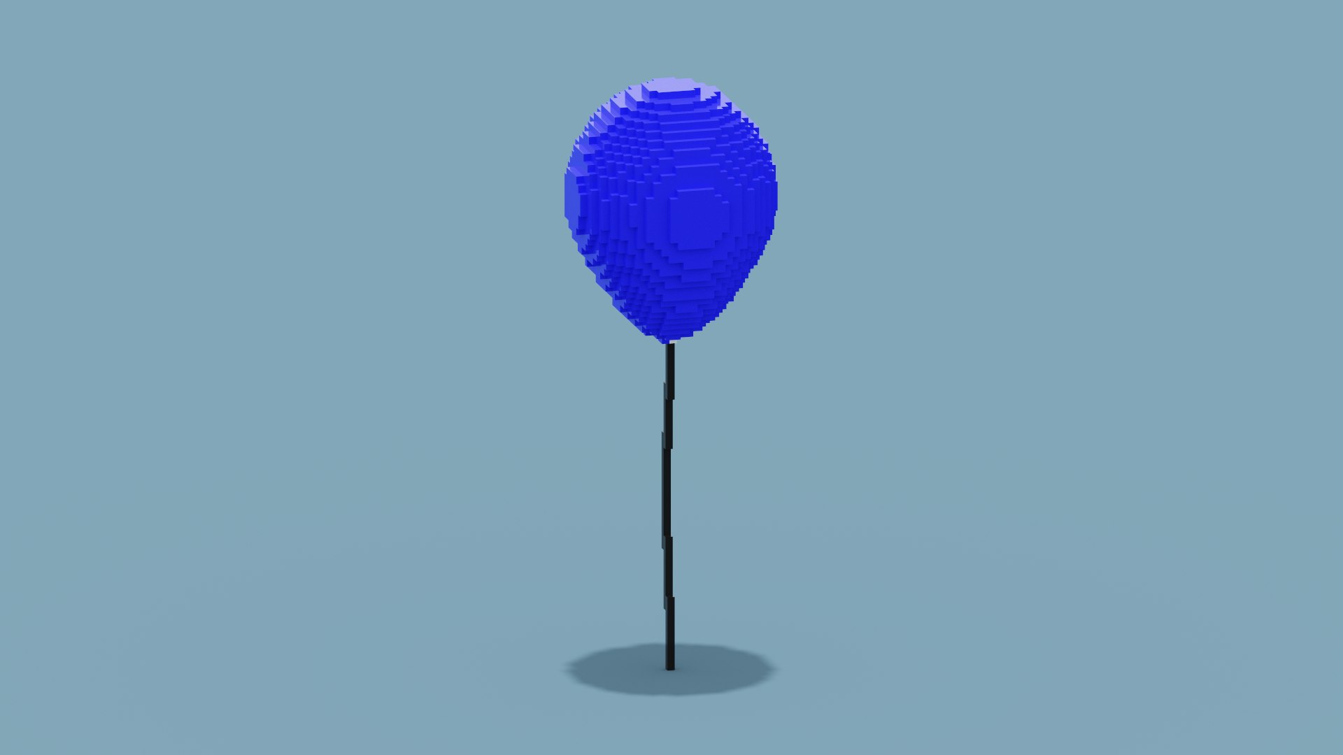 3D Voxel Blue Balloon Model - TurboSquid 1975520