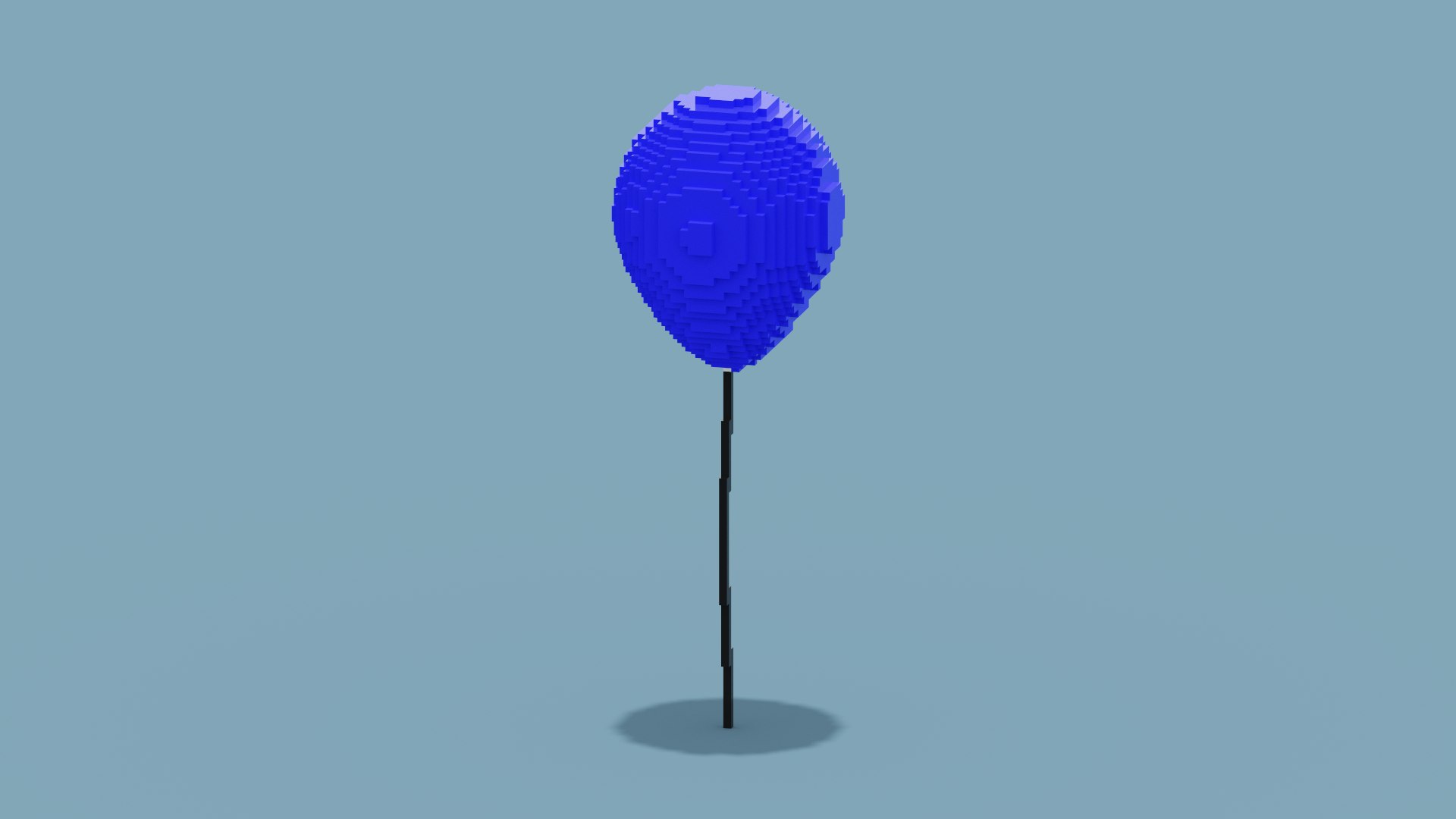 3D Voxel Blue Balloon Model - TurboSquid 1975520